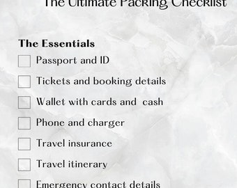 The Ultimate Packing Checklist - Etsy