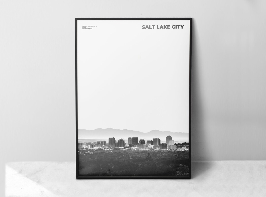Salt Lake City Print Black and White, Salt Lake City Poster, Salt Lake ...