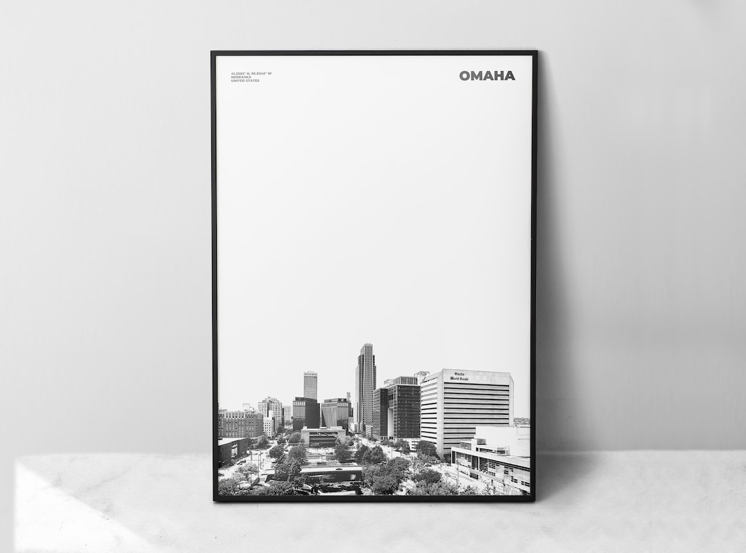 Omaha Print Black and White, Omaha Poster, Omaha Wall Art, Omaha Photo ...