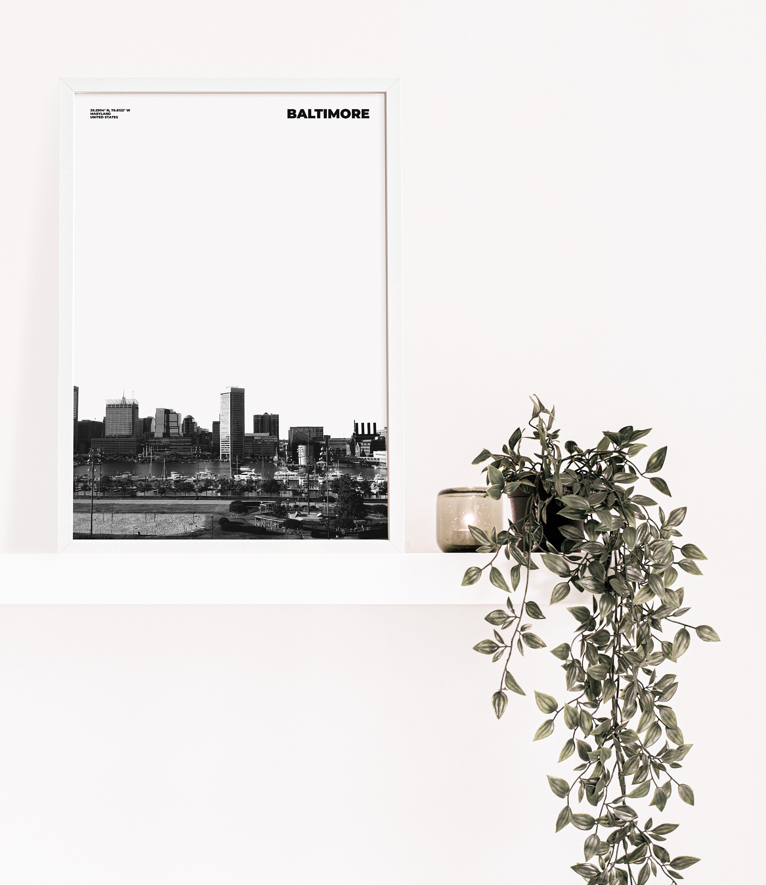 Baltimore Print Black and White, Baltimore Poster, Baltimore Wall Art ...