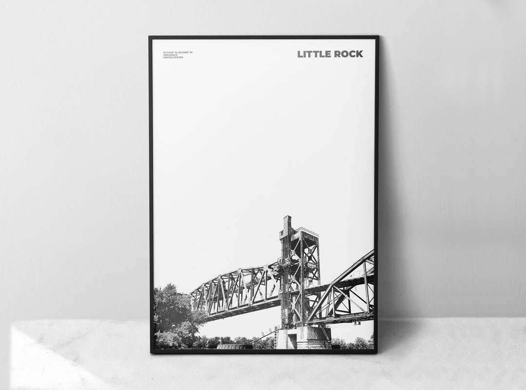Little Rock Print Black and White, Little Rock Poster, Little Rock Wall ...