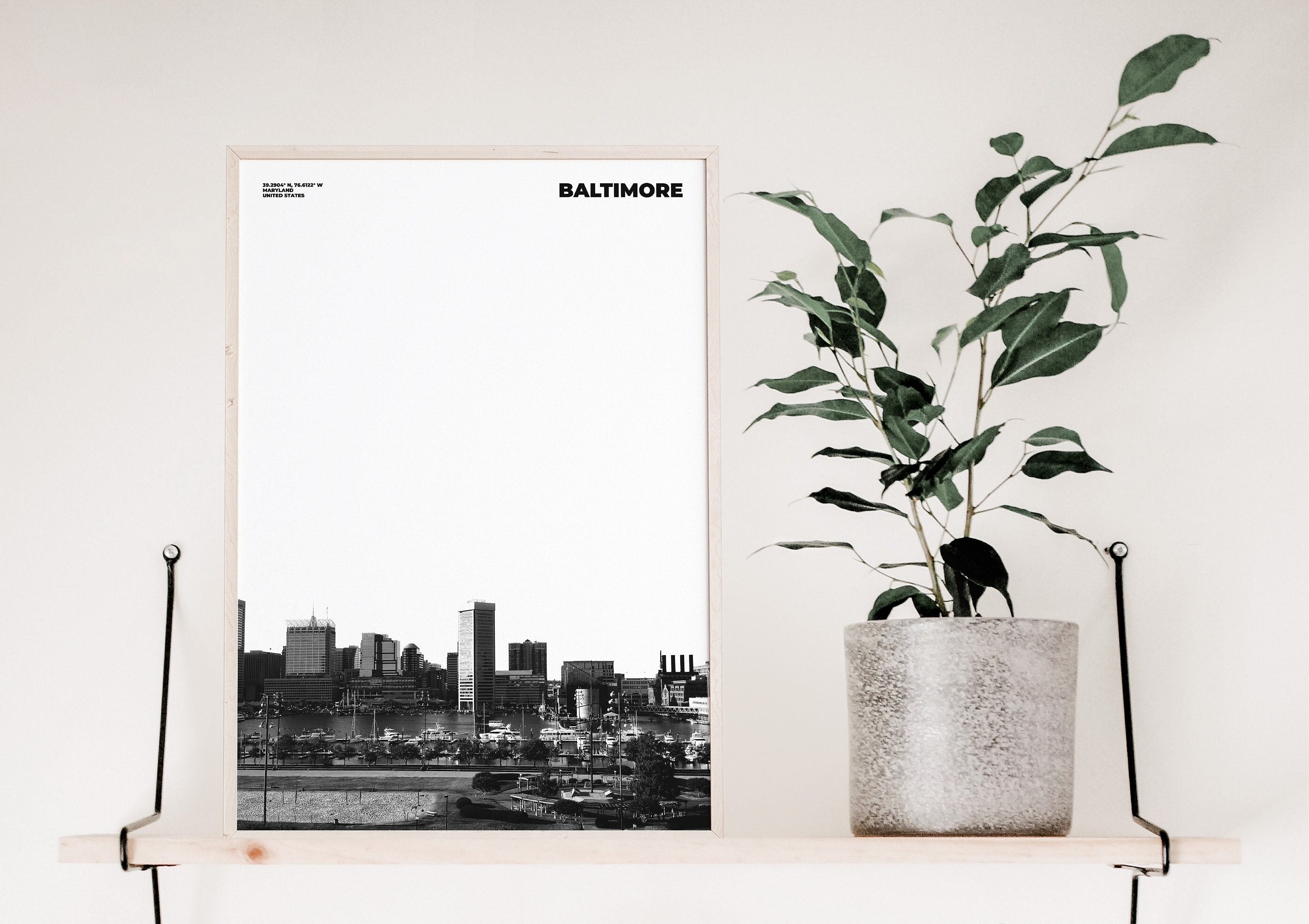 Baltimore Print Black and White, Baltimore Poster, Baltimore Wall Art ...