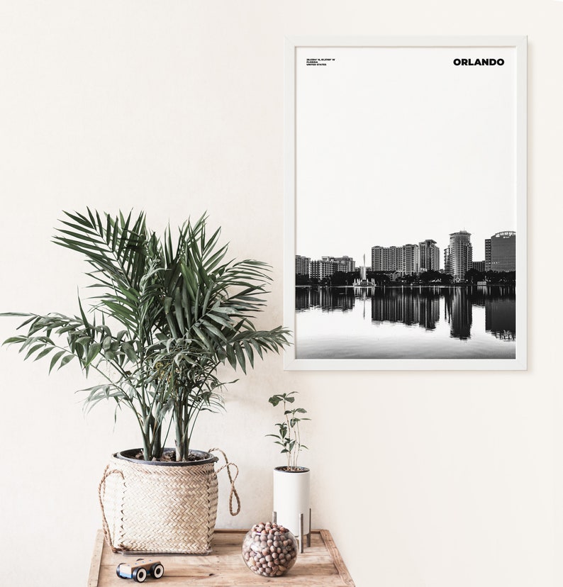 Orlando Print Black and White, Orlando Poster, Orlando Wall Art ...