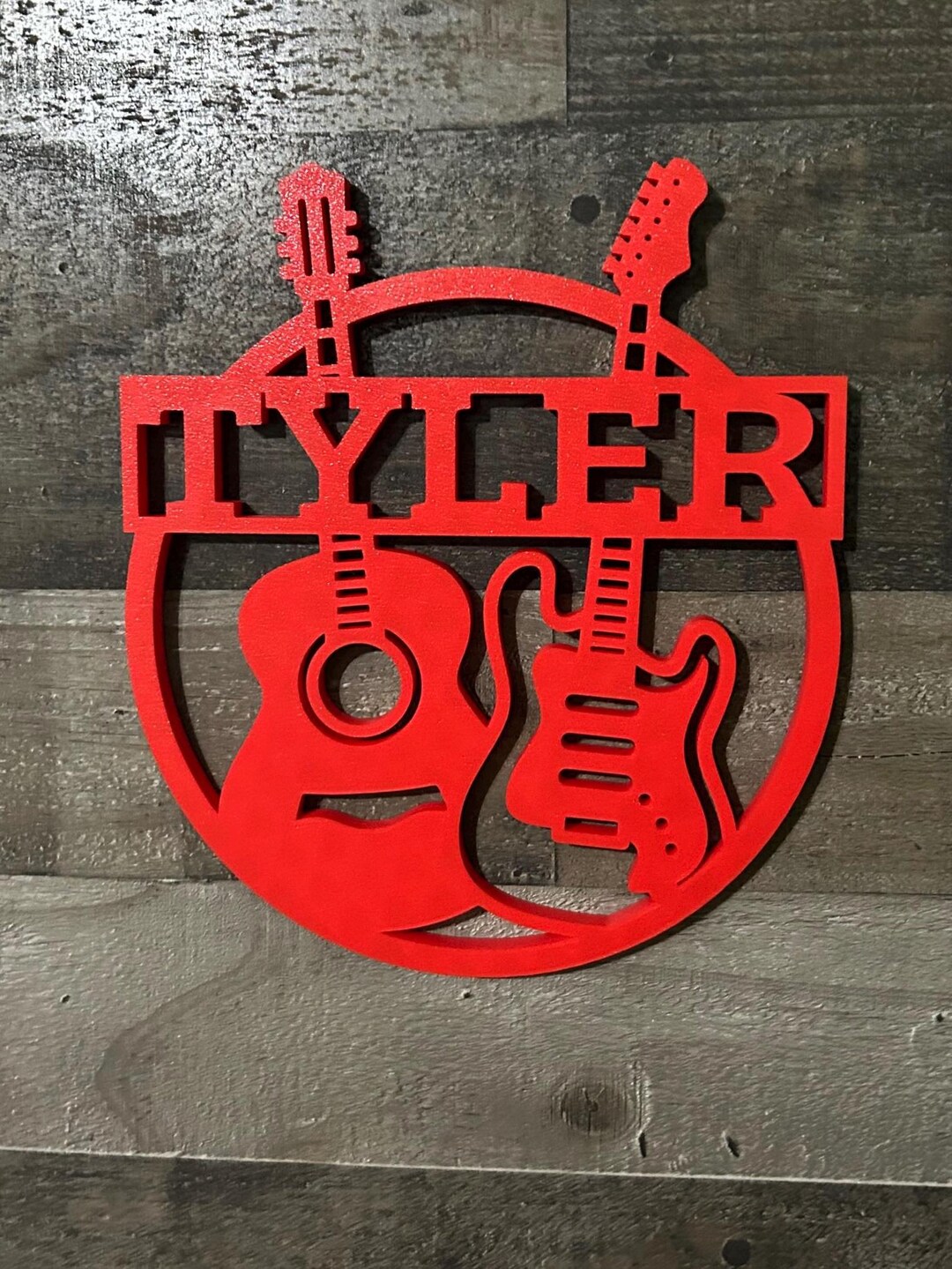 Personalized 3d-printed Guitar Name Sign - Custom Music Decor for ...