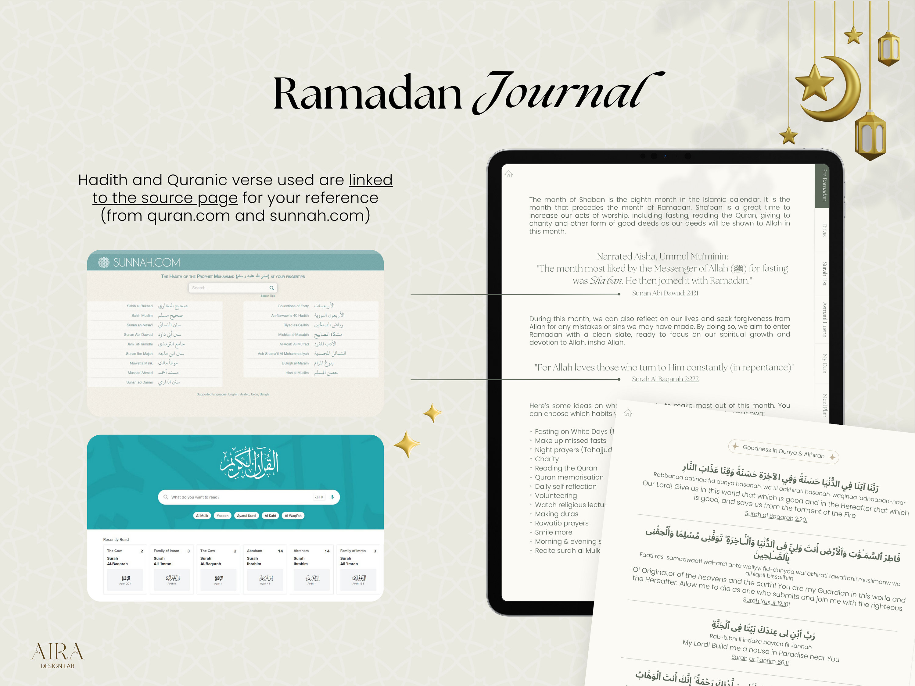 Ramadan Planner 107 Pages Hyperlinked Digital Ramadan - Etsy