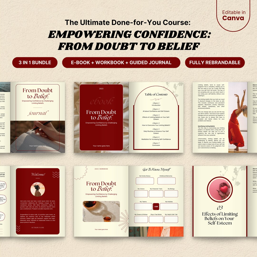 Done for You Empowering Confidence Brandable Course, PLR Content Guide ...