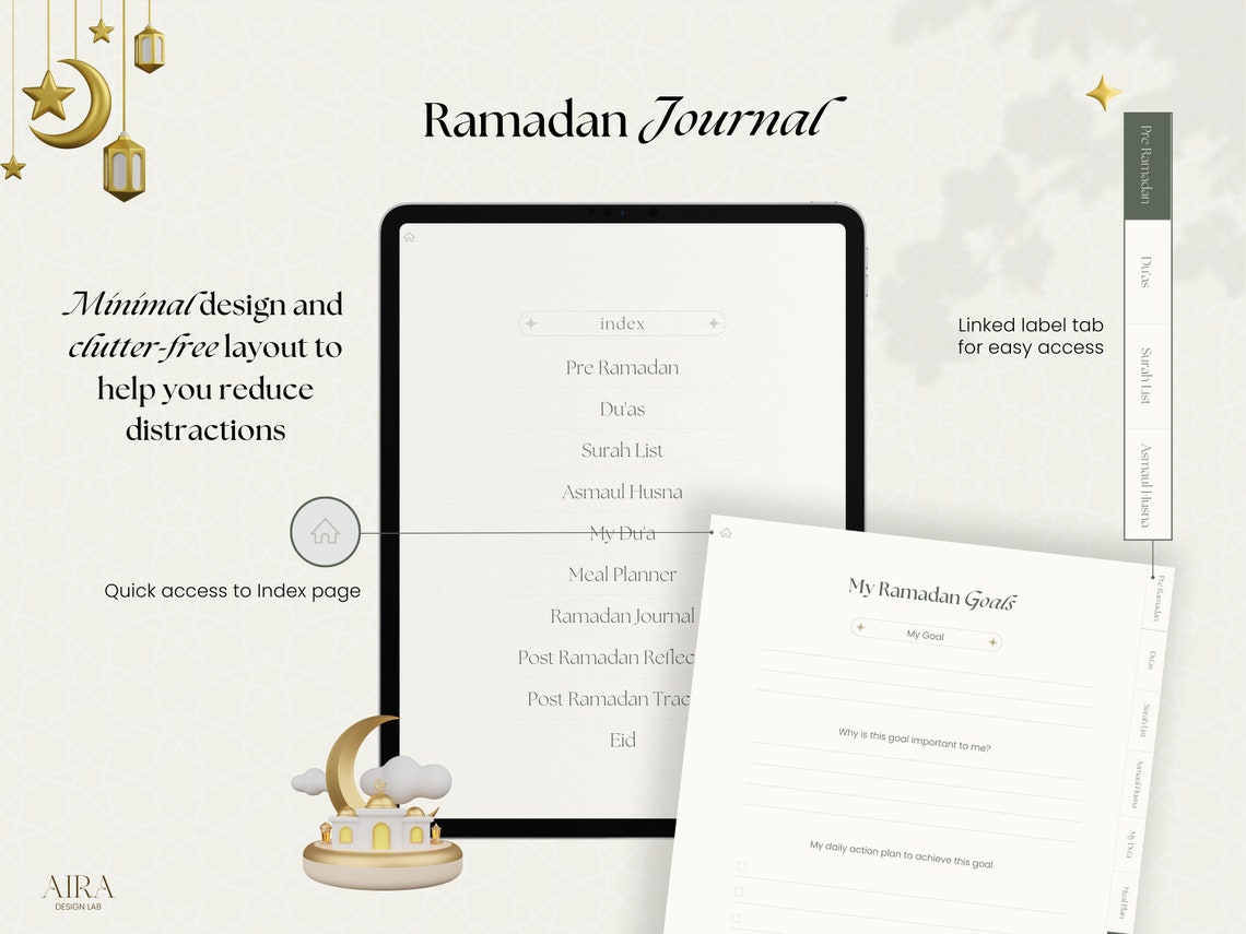 Ramadan Planner 107 Pages Hyperlinked Digital Ramadan - Etsy