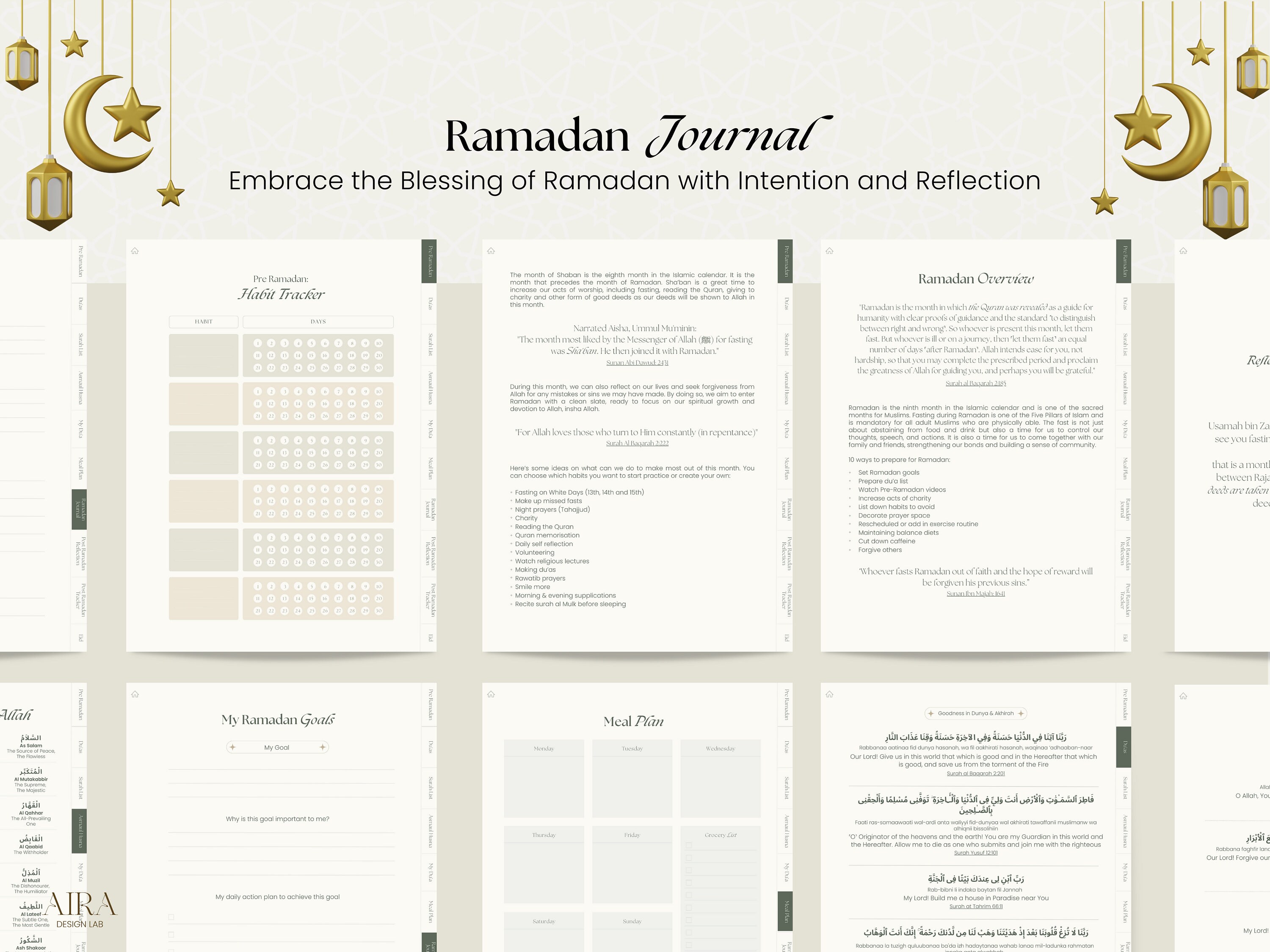 Ramadan Planner 107 Pages Hyperlinked Digital Ramadan - Etsy