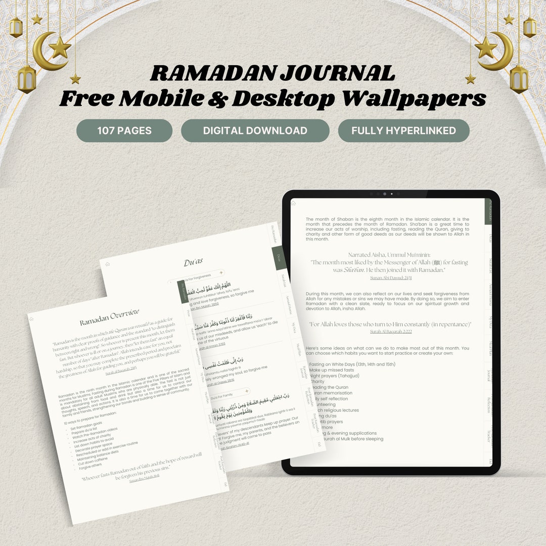 Ramadan Planner 107 Pages Hyperlinked Digital, Ramadan Journal, Ramadan ...