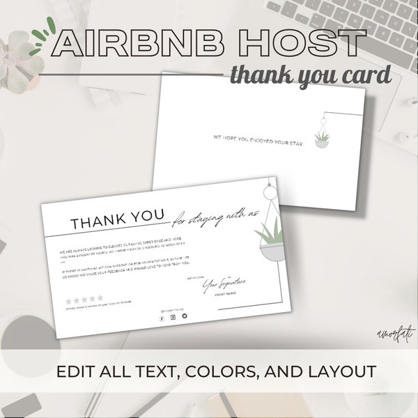 Airbnb Business Cards Template - Etsy