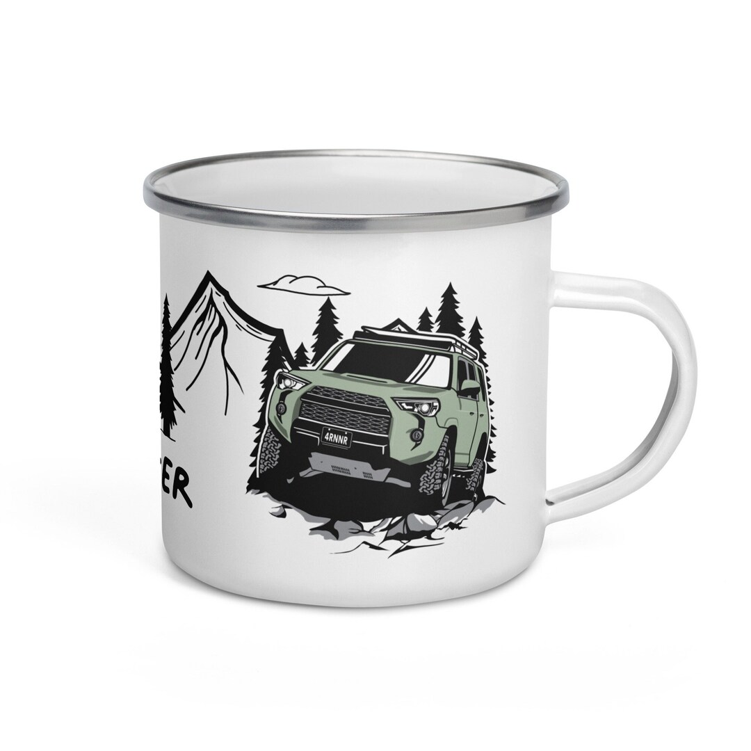 Lunar Rock Toyota 4runner - Camping Enamel Mug - Gray Green - 12oz ...