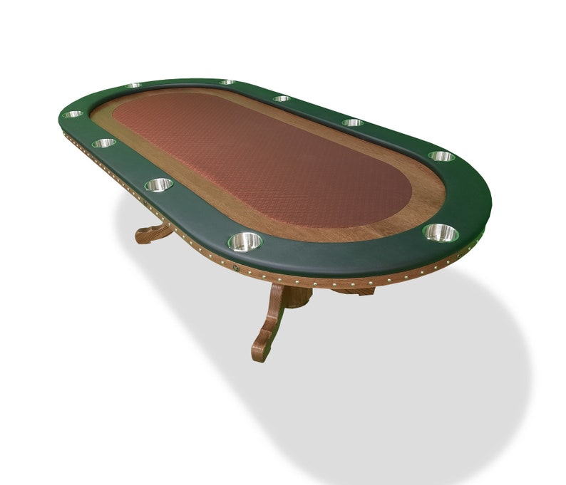 Oval Poker Table | 8 Foot With Wooden Racetrack Inlay - Etsy