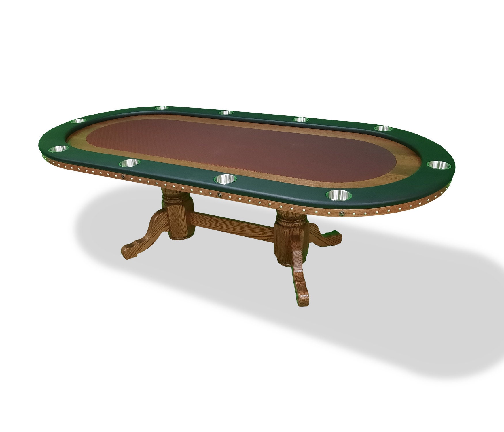Oval Poker Table | 8 Foot With Wooden Racetrack Inlay - Etsy