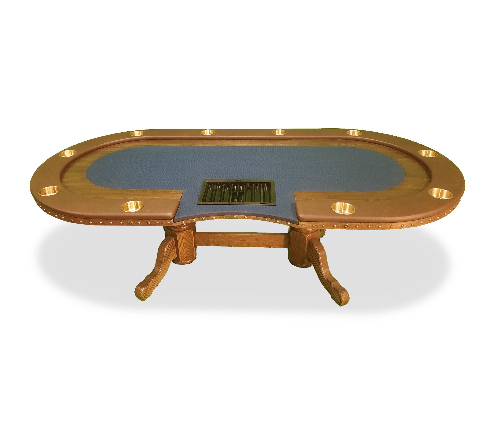 Dealer Poker Table | 8 Foot With Wooden Racetrack Inlay - Etsy