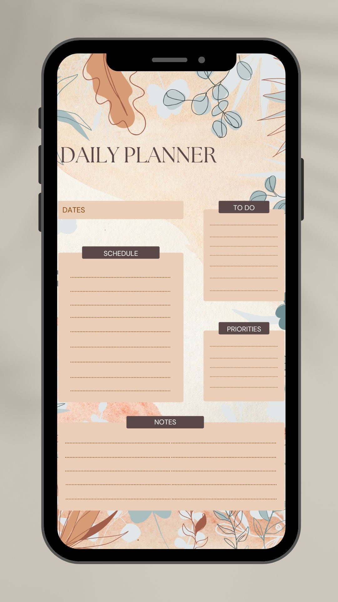 Daily Planner Sticky Note | Digital Download | Floral Border - Etsy