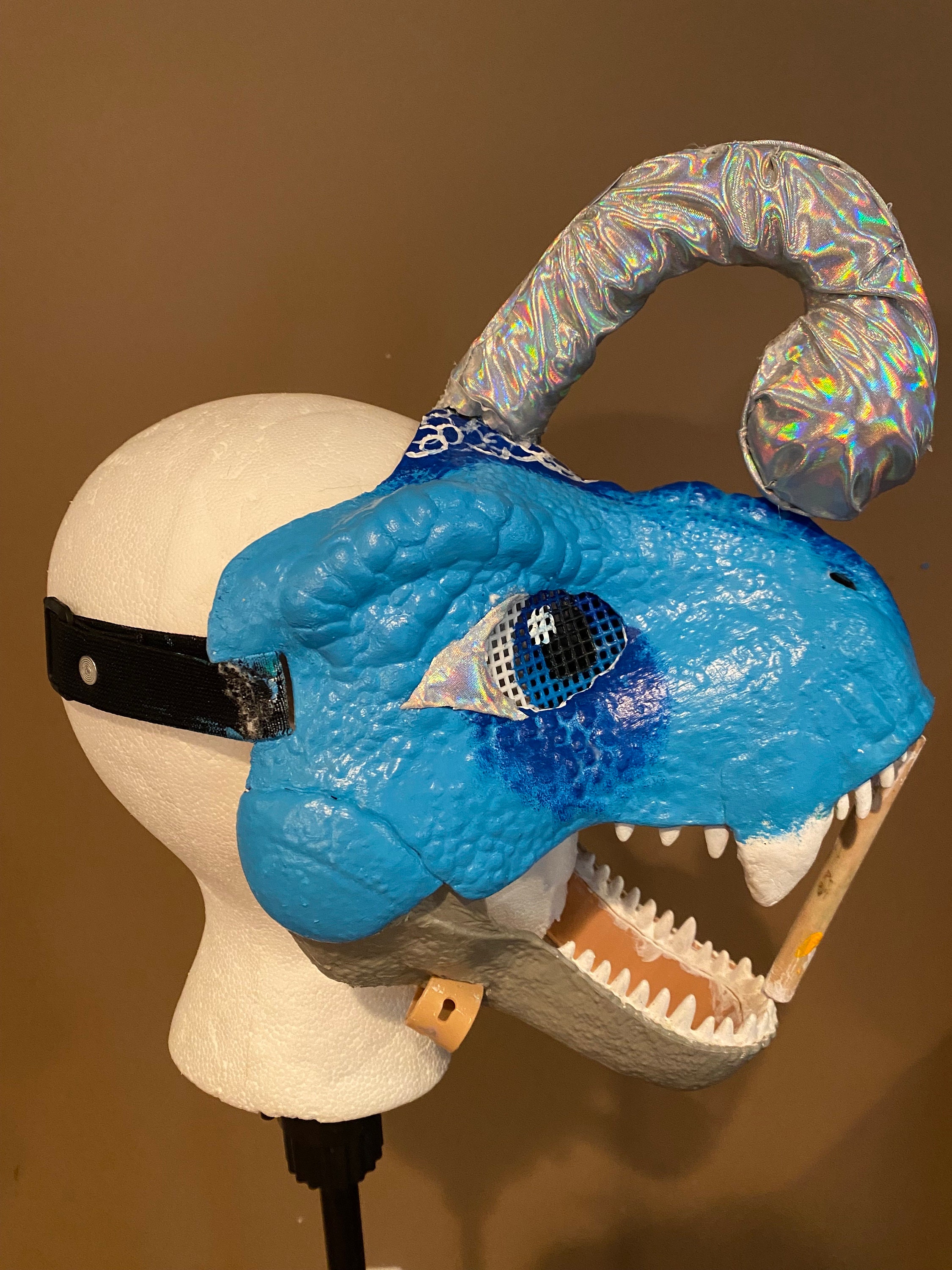 Blue Angler Fish Dino Mask - Etsy