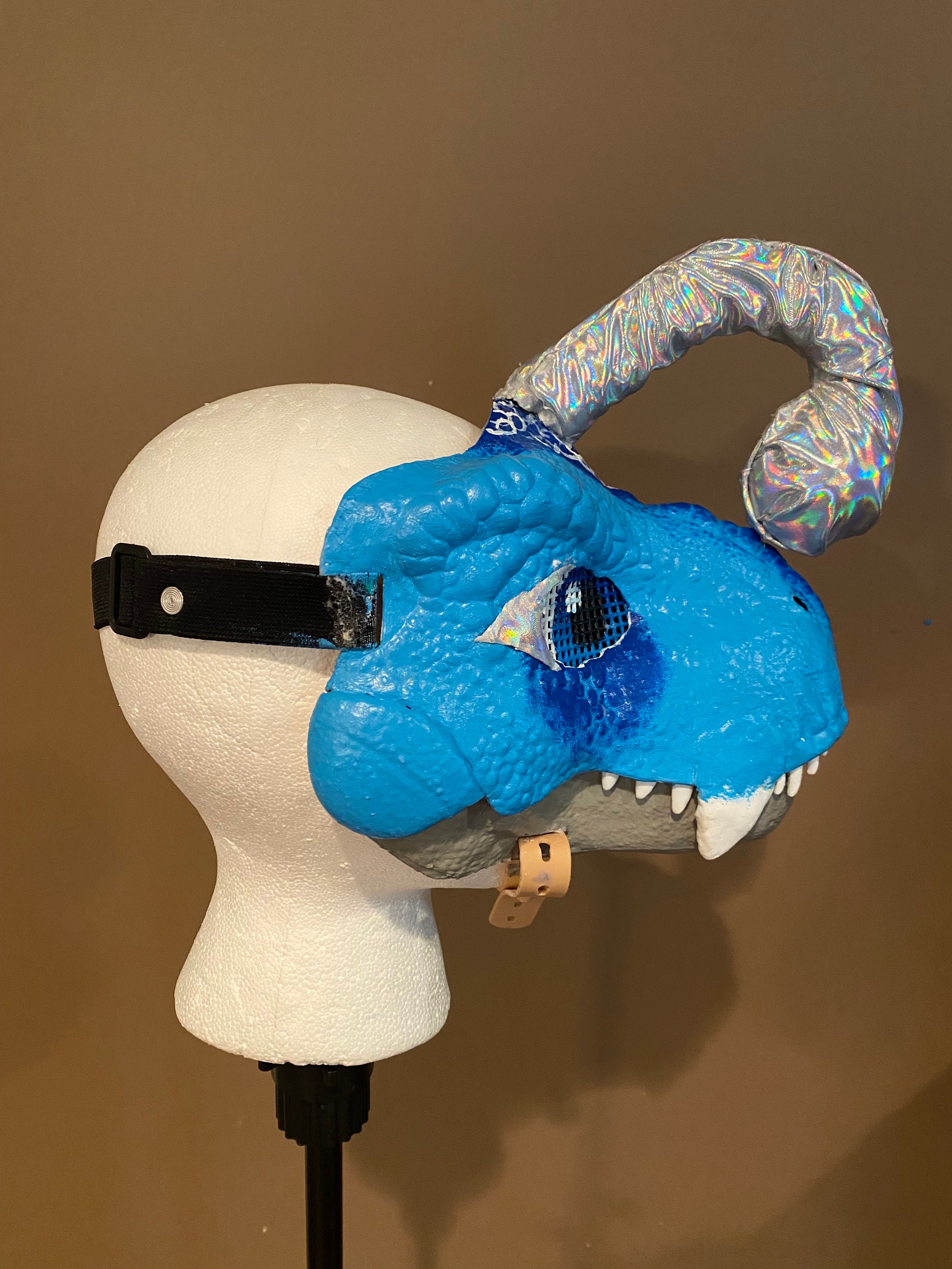 Blue Angler Fish Dino Mask - Etsy