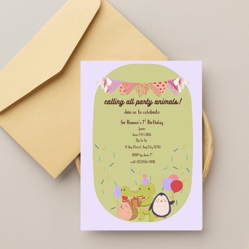 Editable Wild ONE Birthday Invitation & Thank You Card Template Set - Etsy