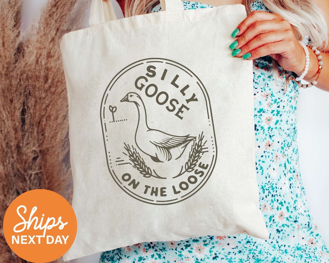 Silly Goose Tote Bag Silly Goose Shoulder Bag Funny Goose Canvas Bag ...