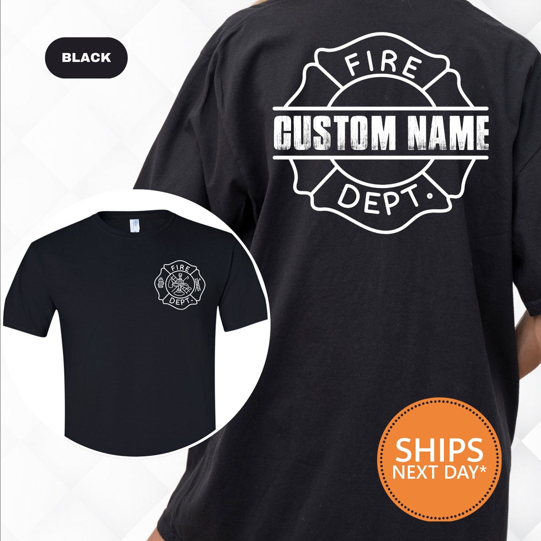 Fire Department Shirt | Comfort Colors Firefighter Fireman Tee | Gift ...
