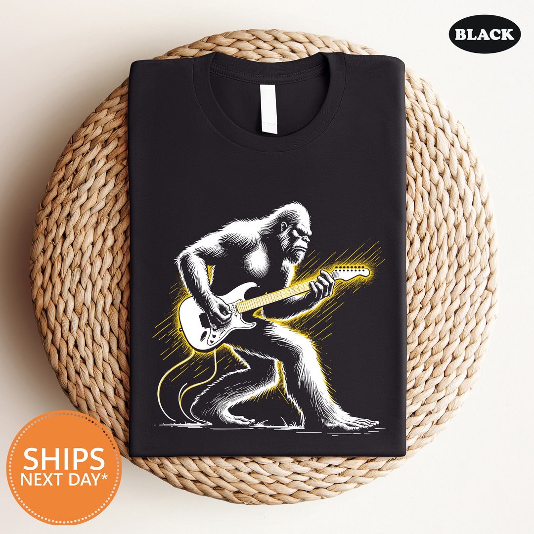 Bigfoot Shirt | Comfort Colors Sasquatch Playing Guitar Shirt | Funny ...