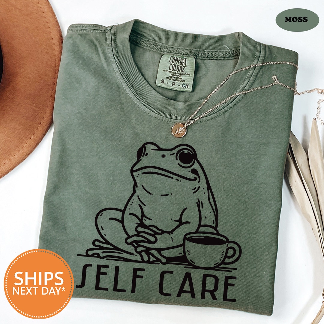 Self Care Frog Tshirt | Comfort Colors Yoga Shirt | Funny Frog Lover ...