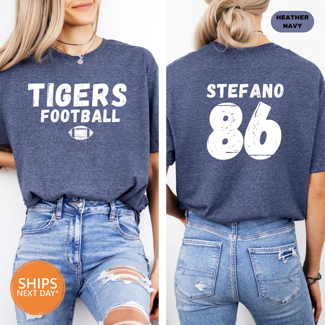 Custom Football Shirt Comfort Colors Custom Jersey Number Tee Custom ...