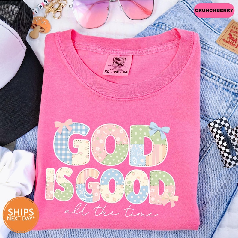 God is Good All the Time Shirt, Comfort Colors Preppy Bible Verse ...