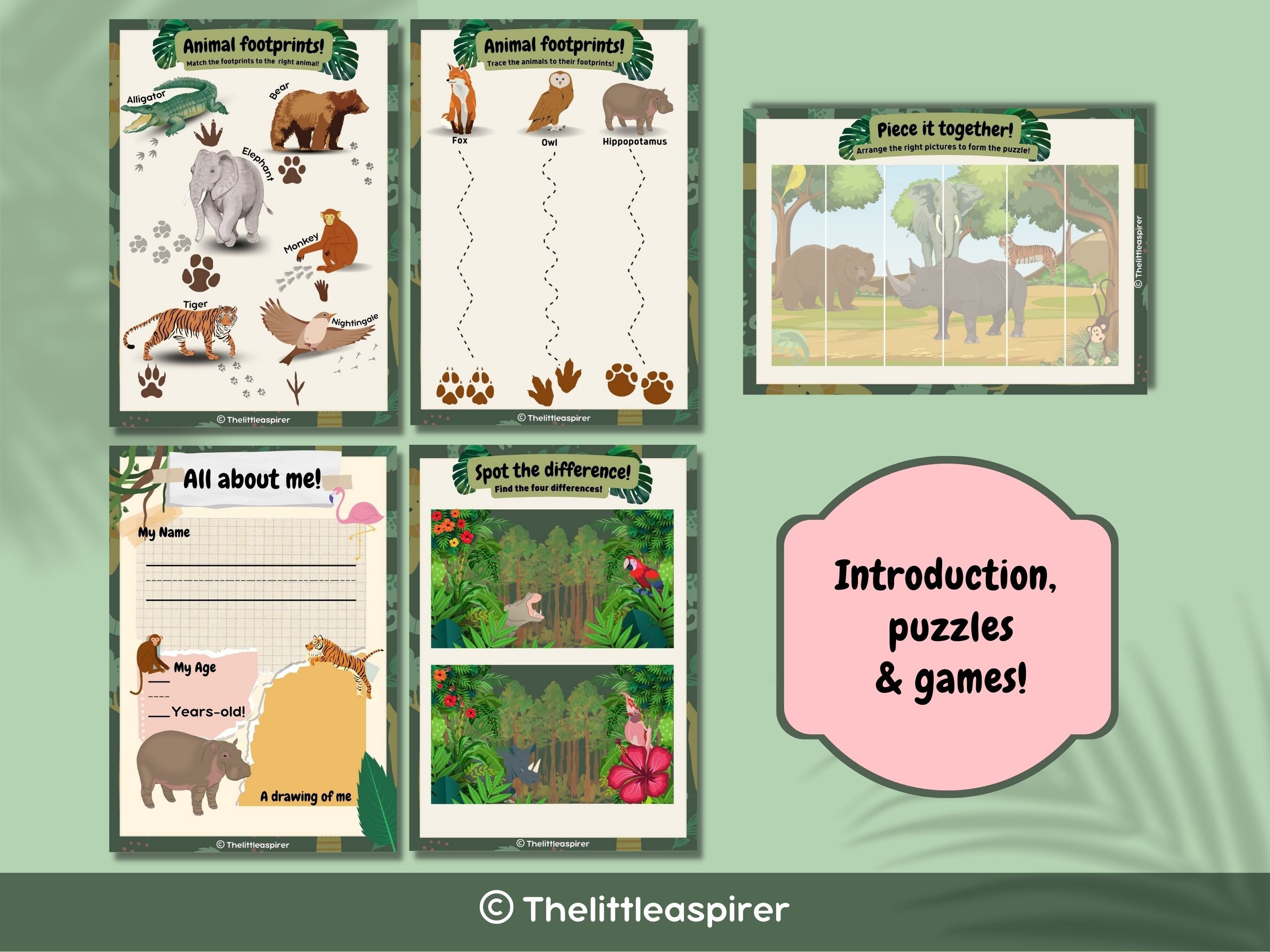 JUNGLE Busy Book. Printable Preschool Learning Binder. - Etsy