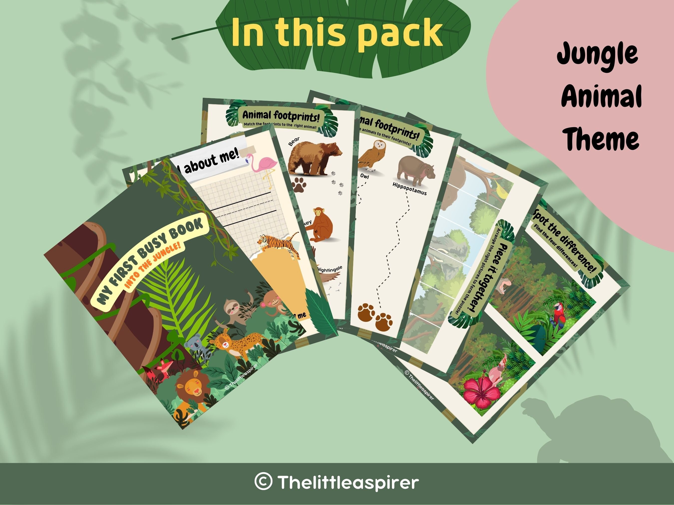JUNGLE Busy Book. Printable Preschool Learning Binder. - Etsy