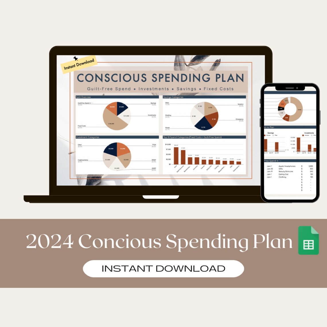 2024 Conscious Spending Plan Guilt-free Spend, Investments, Savings ...