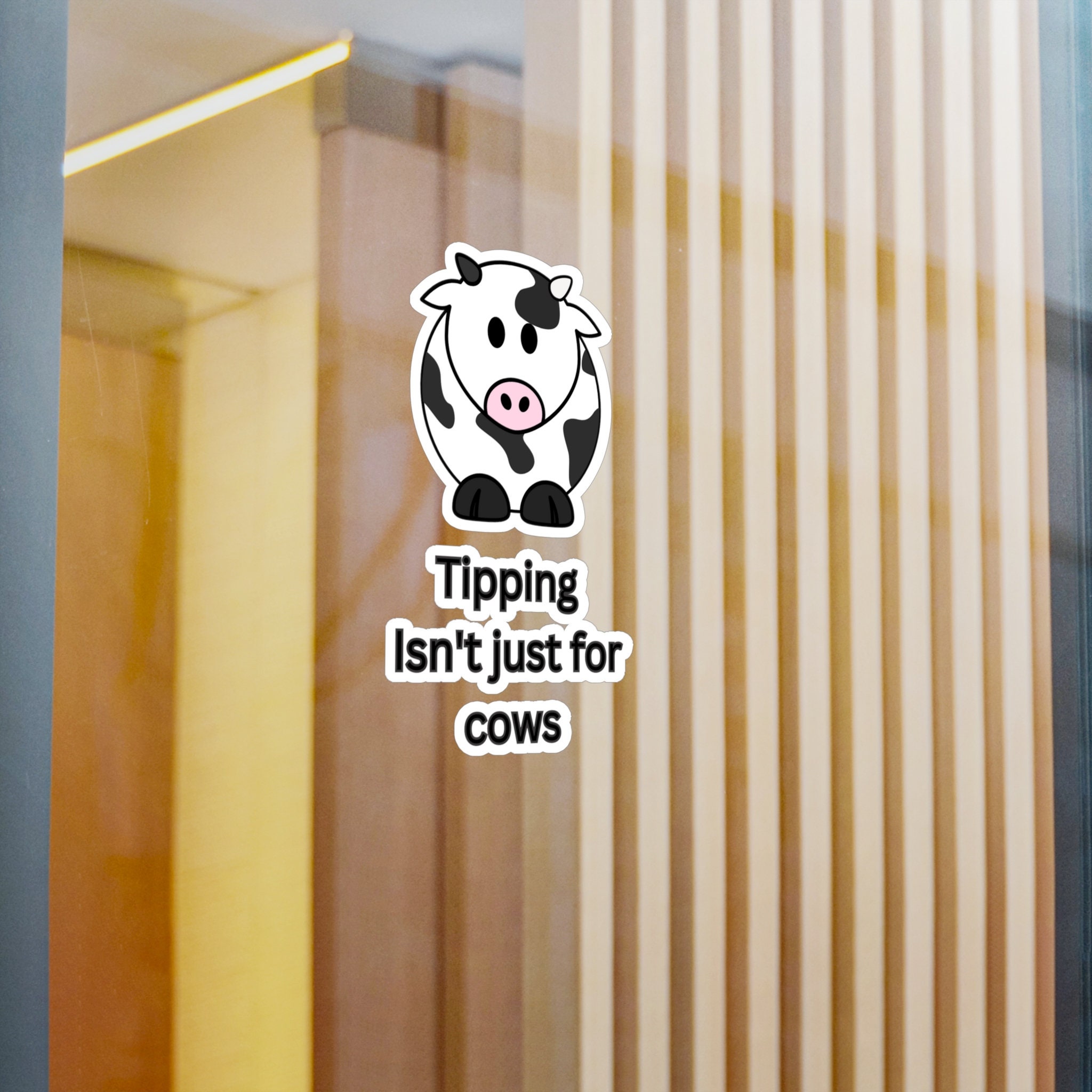 Tipping Isn't Just for Cows Bartender/waitstaff Kiss-cut Vinyl ...