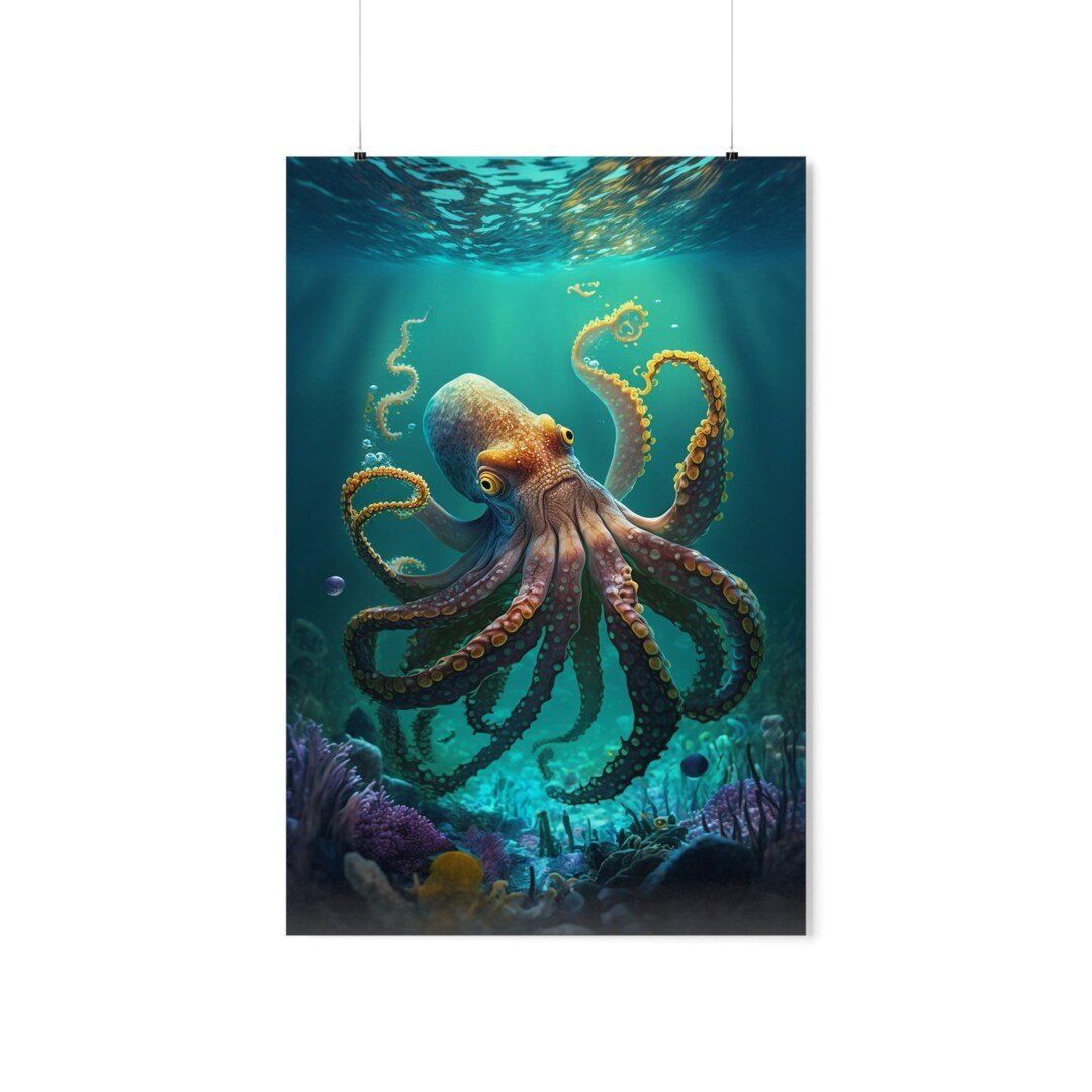 Octopus Poster Premium Matte Vertical Posters - Etsy