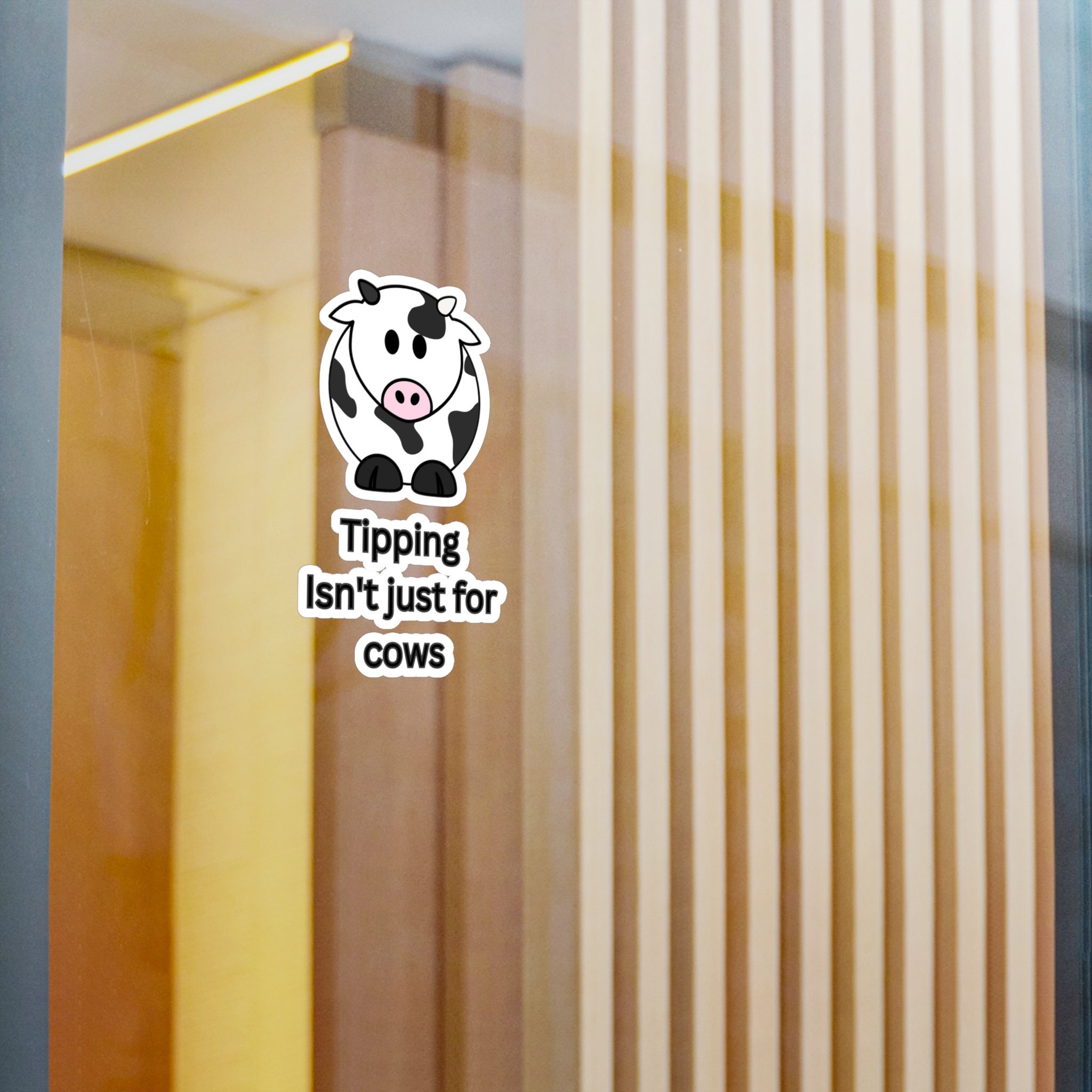 Tipping Isn't Just for Cows Bartender/waitstaff Kiss-cut Vinyl ...