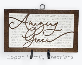 Amazing Grace Wood Sign Laser Engraved Jesus Christian 6x12 Black With ...