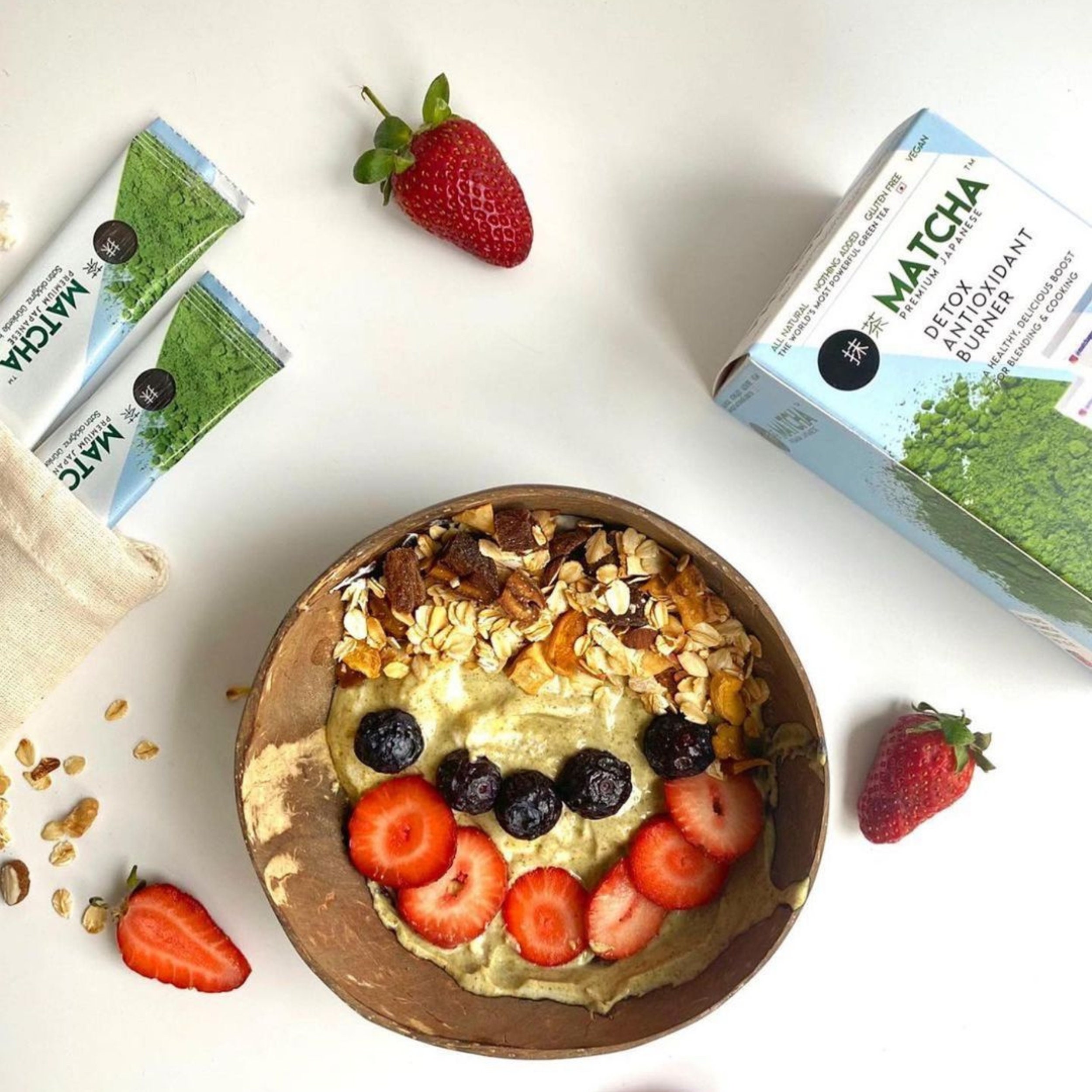 Green Matcha, Strawberry Flavored, Matcha Form Tea, Detox Antioxidant ...