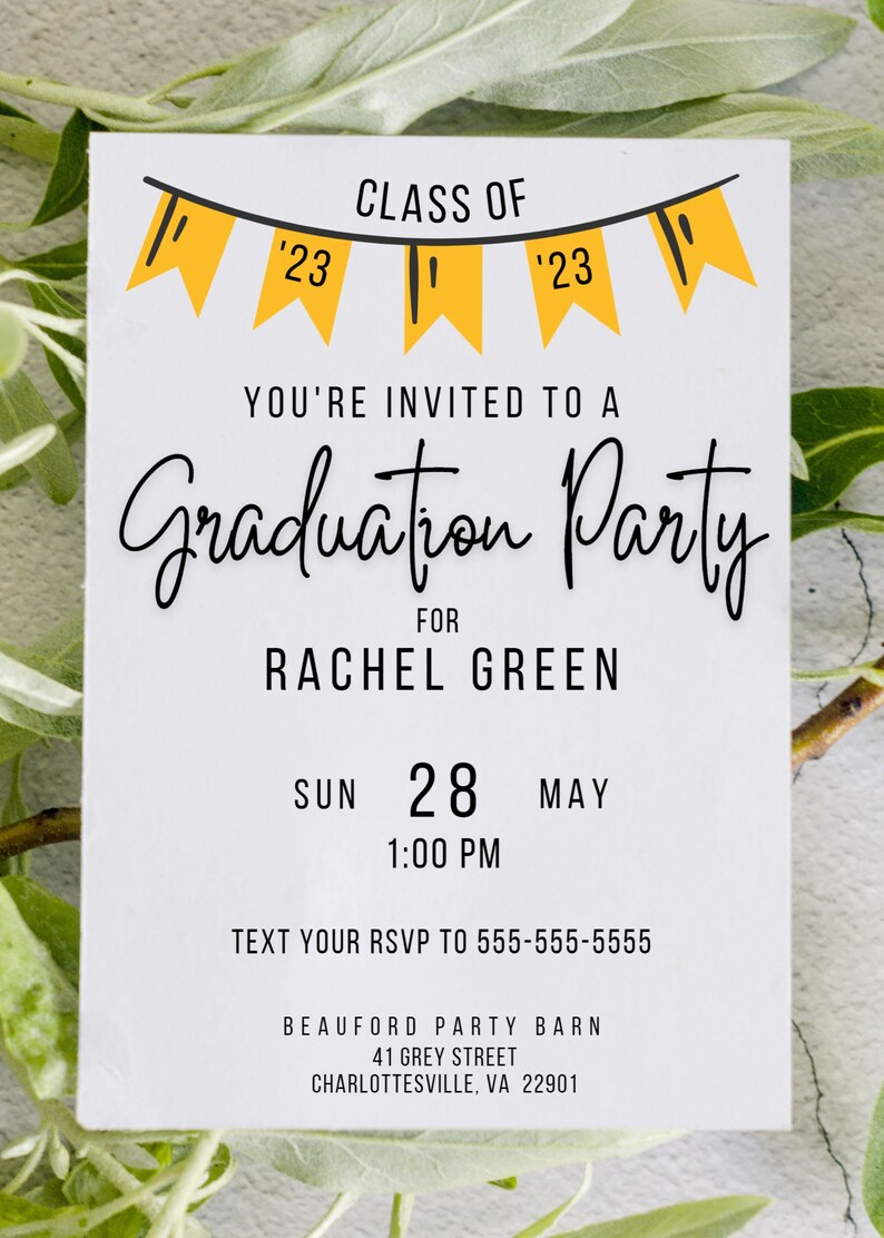 Graduation Invitation Template Bundle, Edit in Canva, Personalized ...
