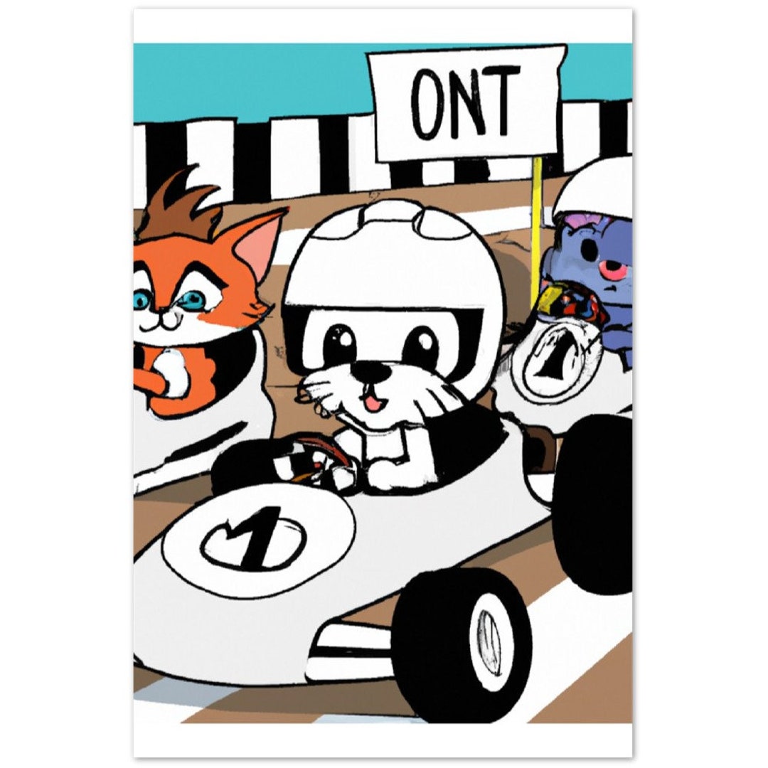 Kittens Driving Formula 500 Race Cars. - Etsy
