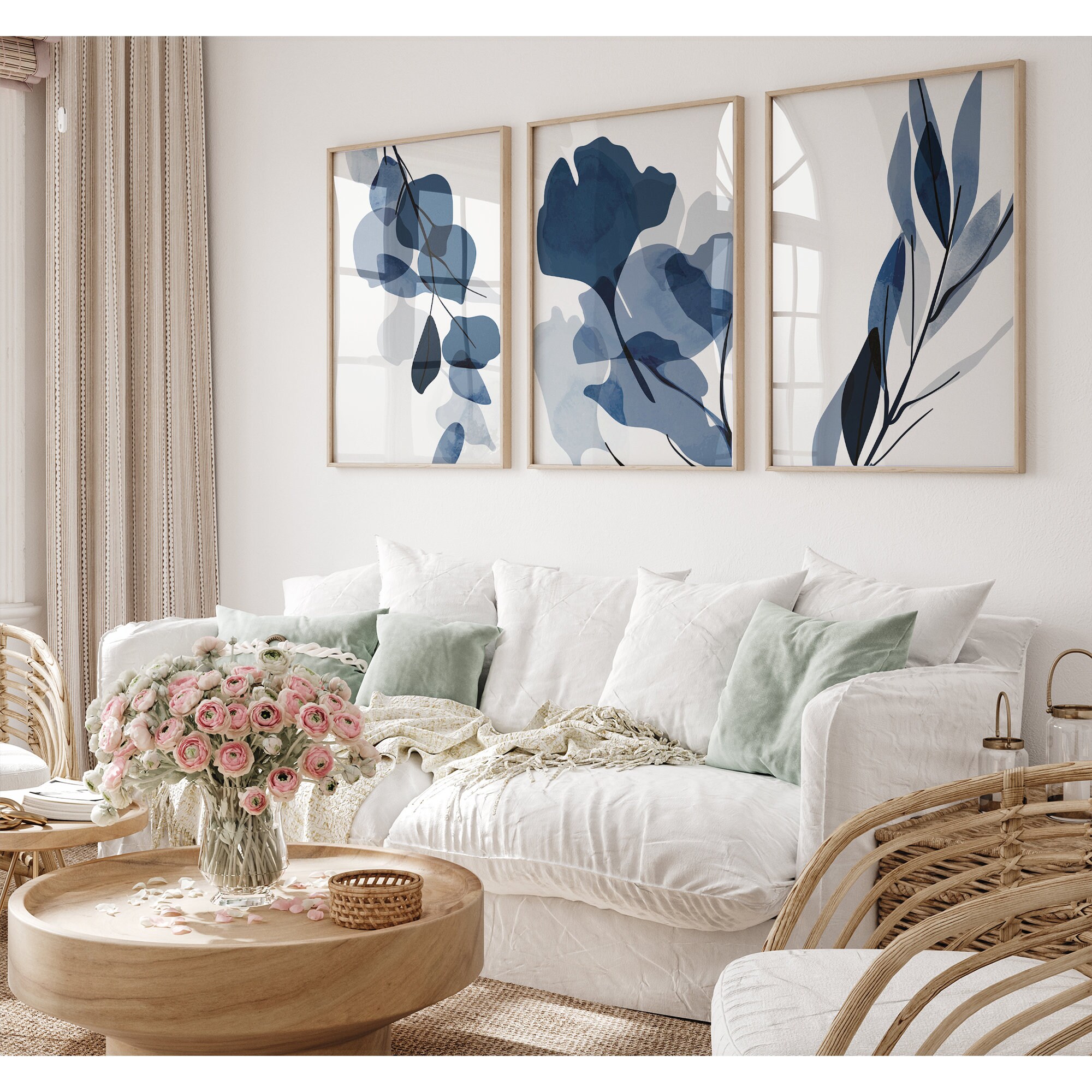 Botanical Wall Art Prints 3 Panel SET 'bohemian Botanicals - Etsy