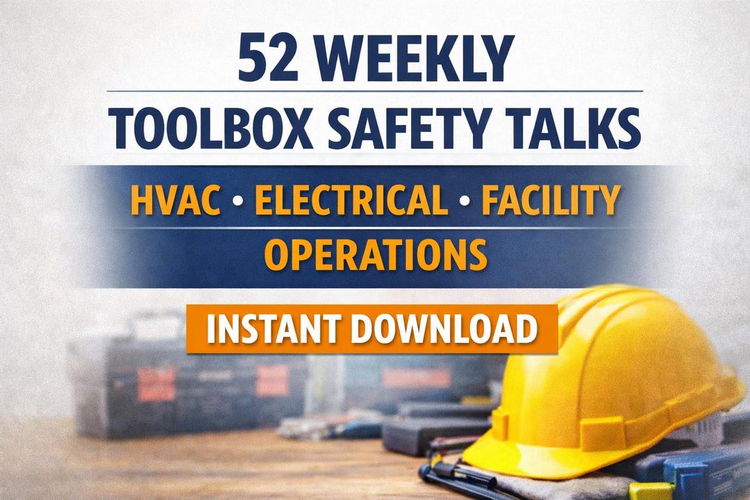 52 Weekly Toolbox Safety Talks | Full Year Safety Meeting Pack | HVAC ...