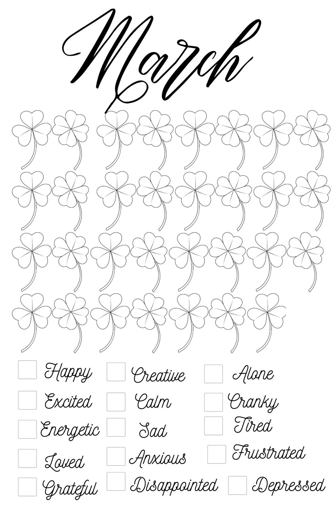 Monthly Mood Tracker January-may - Etsy Canada