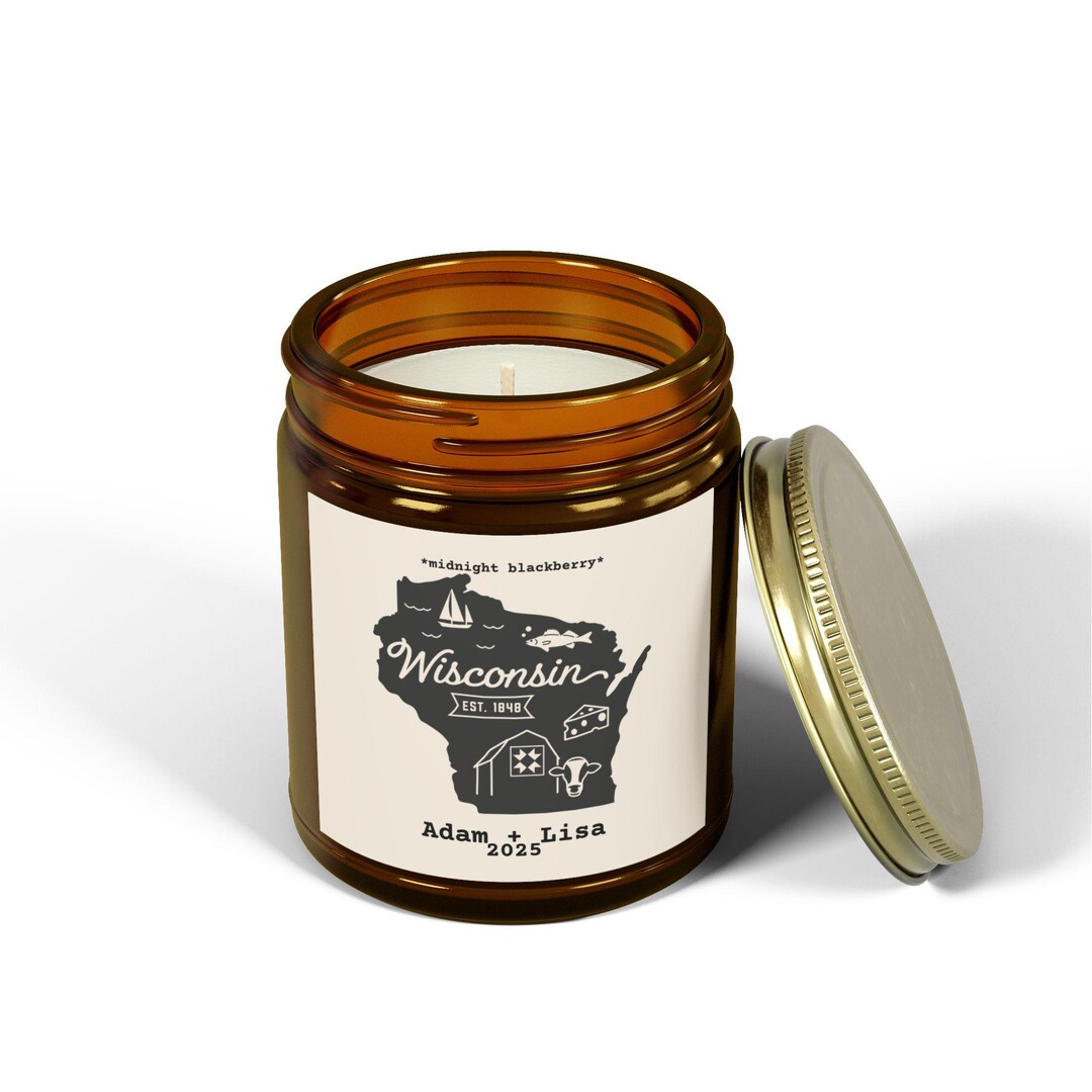 Wisconsin Map Candle, Cheesehead, Personalized Wedding Favor - Etsy