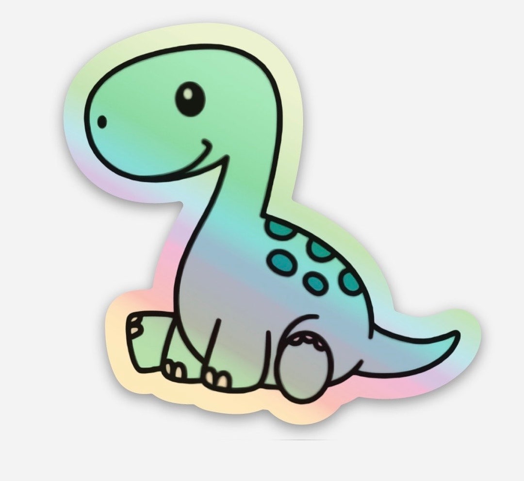 Sticker Holographic Dinosaur - Etsy