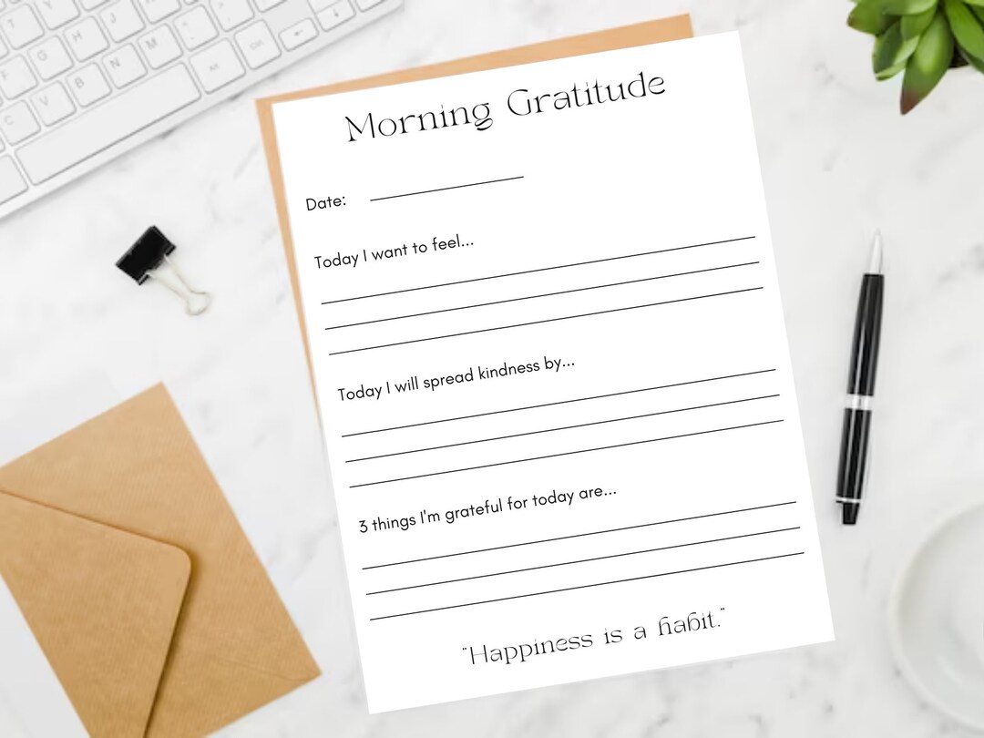 Daily Gratitude Template, Digital Download, Printable, Gratitude ...