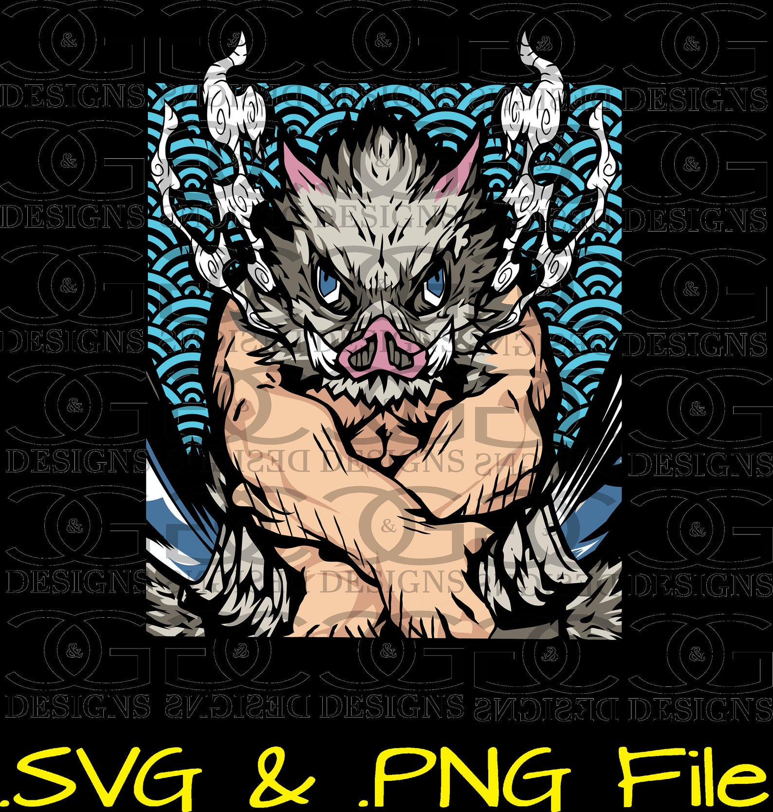 Boar Slayer of Demons ANIME SVG & PNG for T-shirts, Decals Etc. - Etsy
