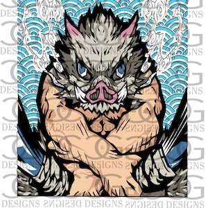 Boar Slayer of Demons ANIME SVG & PNG for T-shirts, Decals Etc. - Etsy