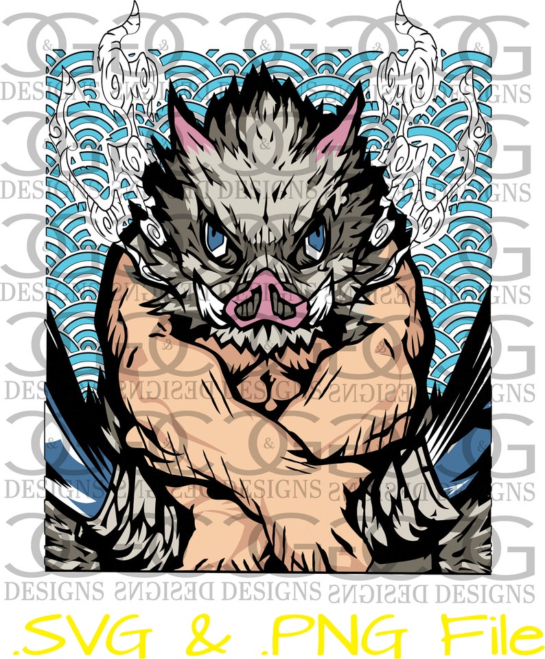 Boar Slayer of Demons ANIME SVG & PNG for T-shirts, Decals Etc. - Etsy