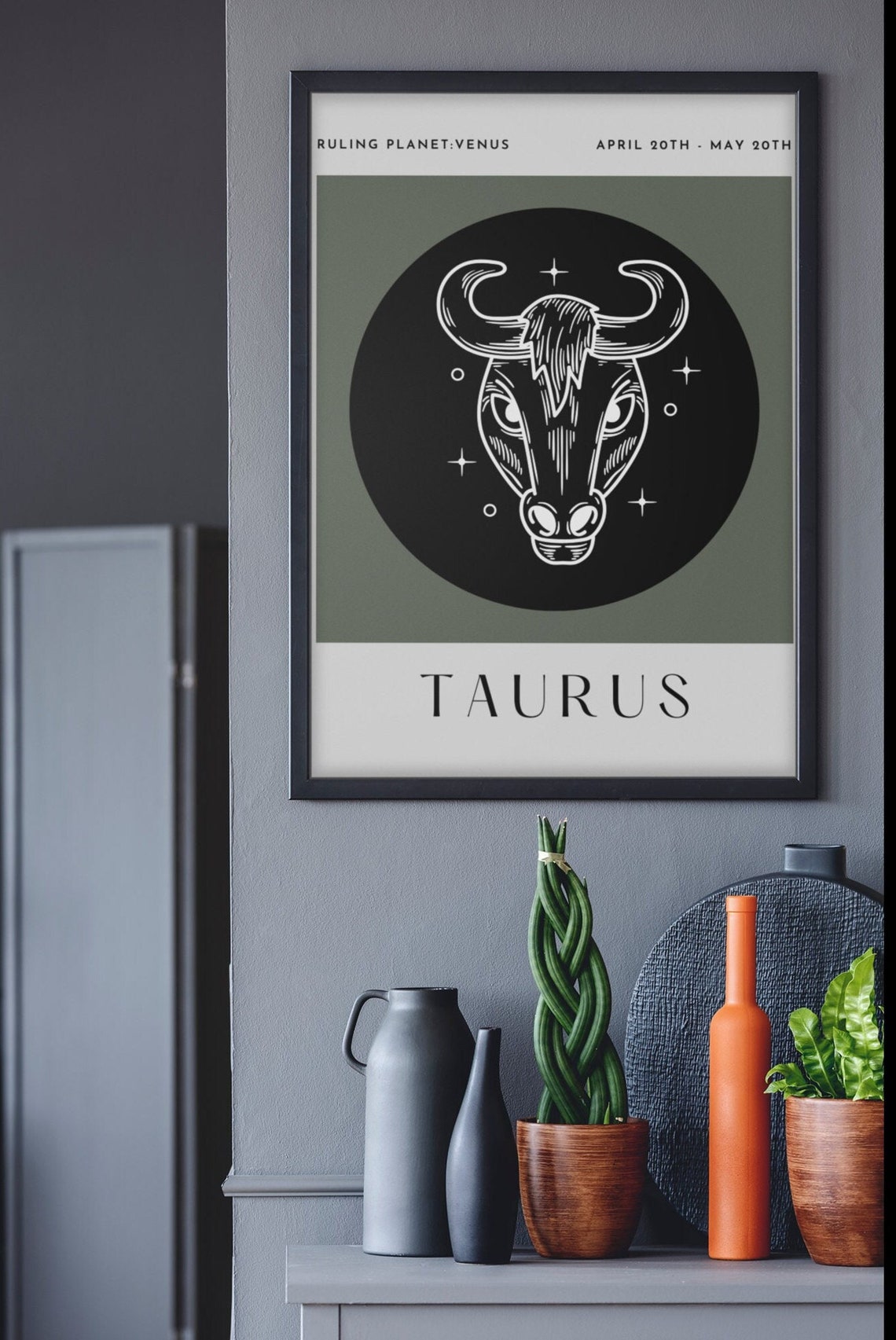 Taurus Art Zodiac Poster, Taurus Art, Taurus Gift, Taurus Wall Art ...
