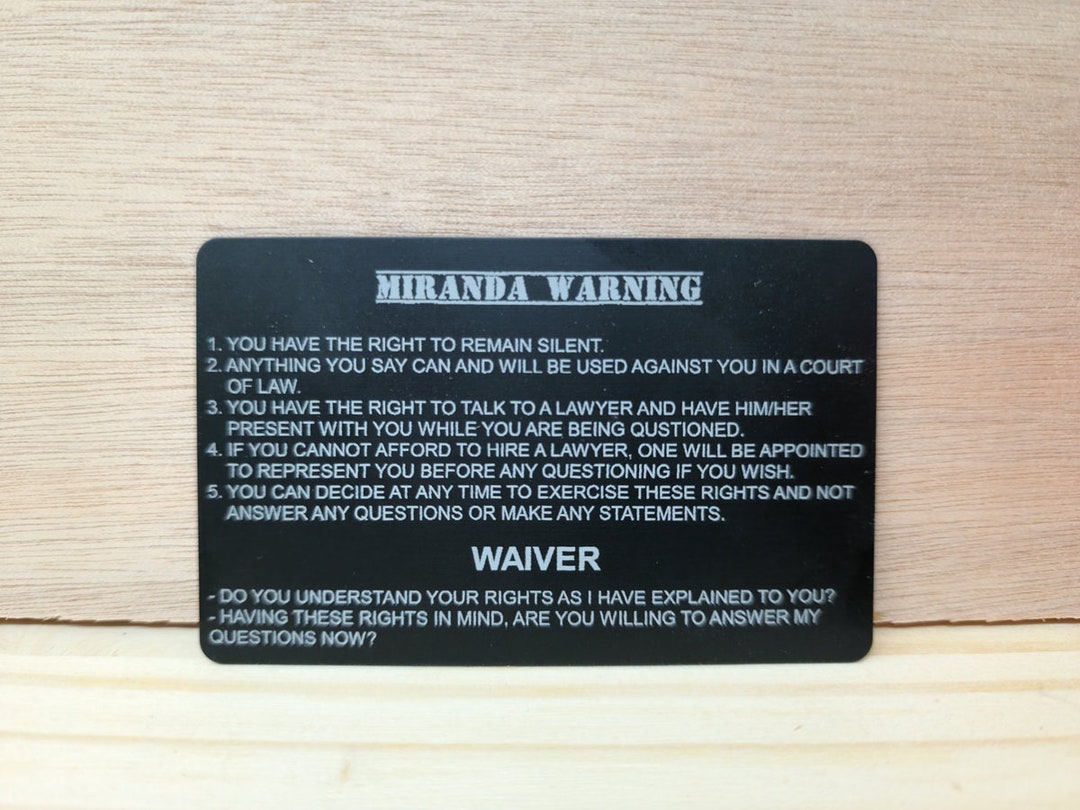 Metal Miranda Rights Patrol Reference Card - Etsy