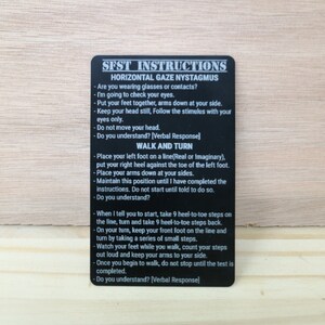 Metal Sobriety Patrol Reference Card - Etsy